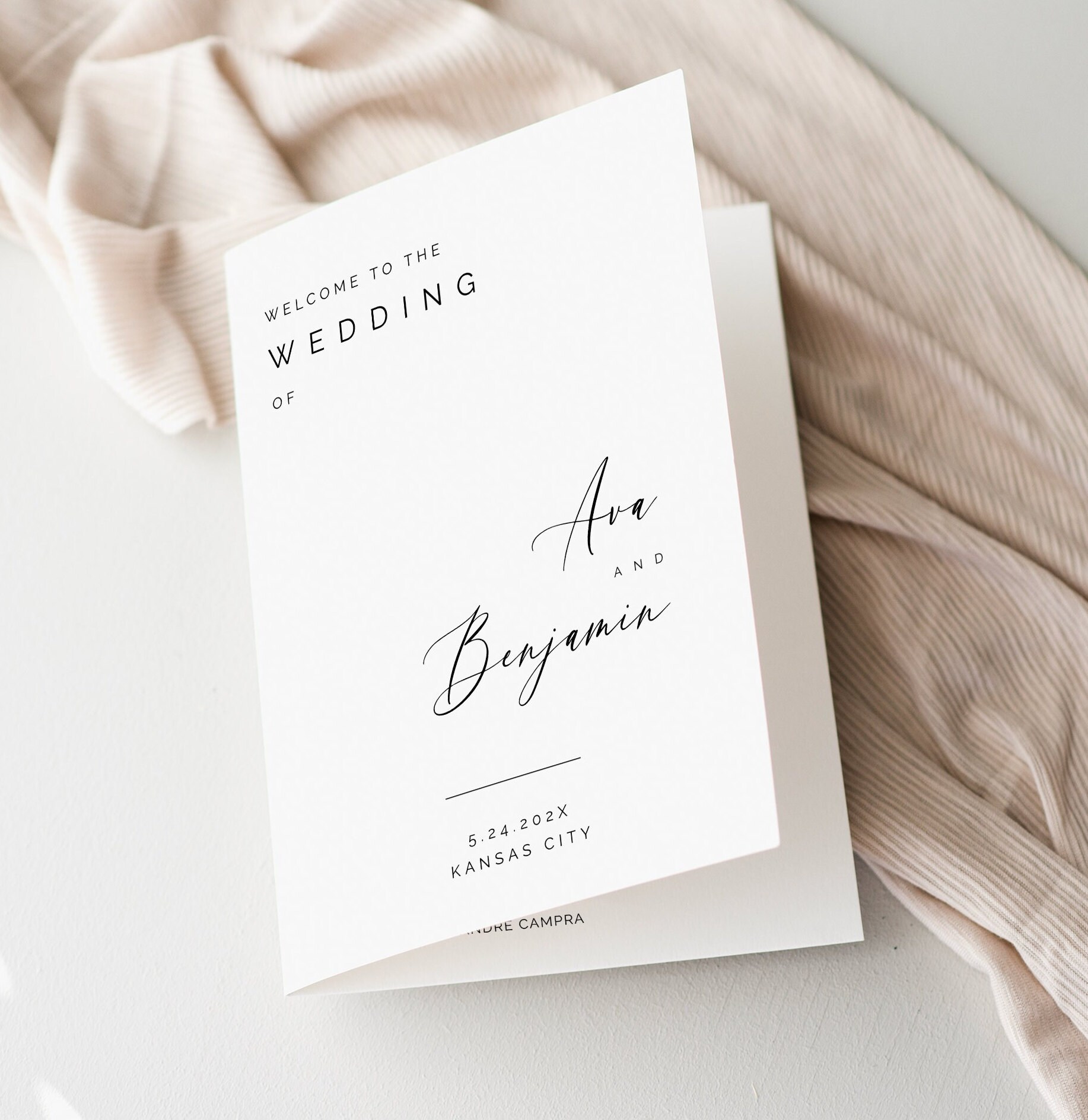 Church Wedding Program Template Instant Download, Wedding Program Bi ...