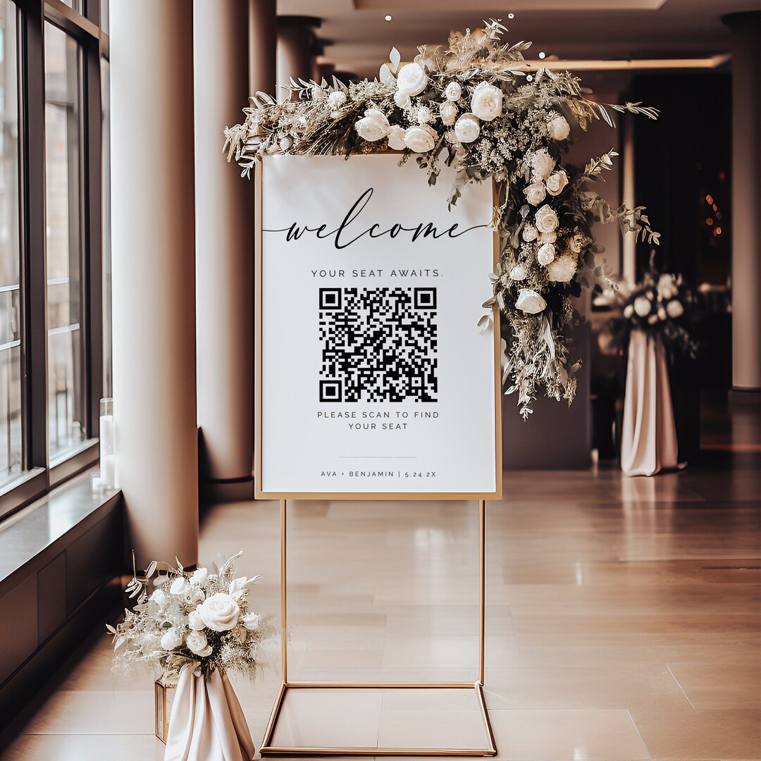 Seating Chart With QR Code, Digital Seating Chart Template, Seating ...