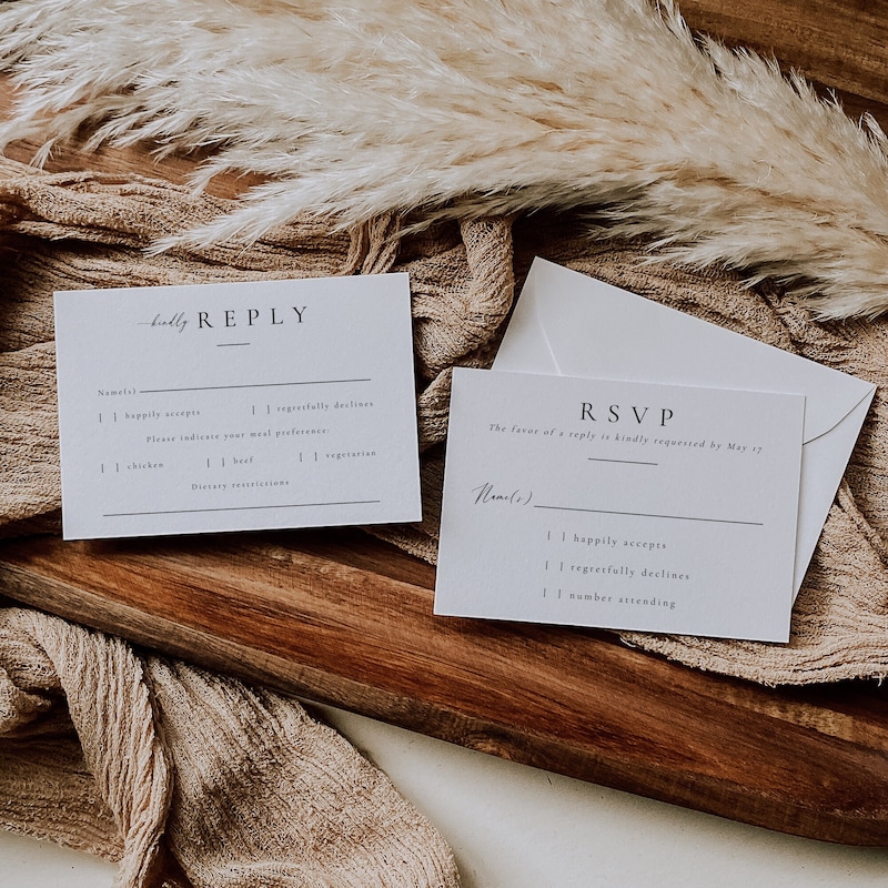 Rsvp Acceptance Cards - Etsy