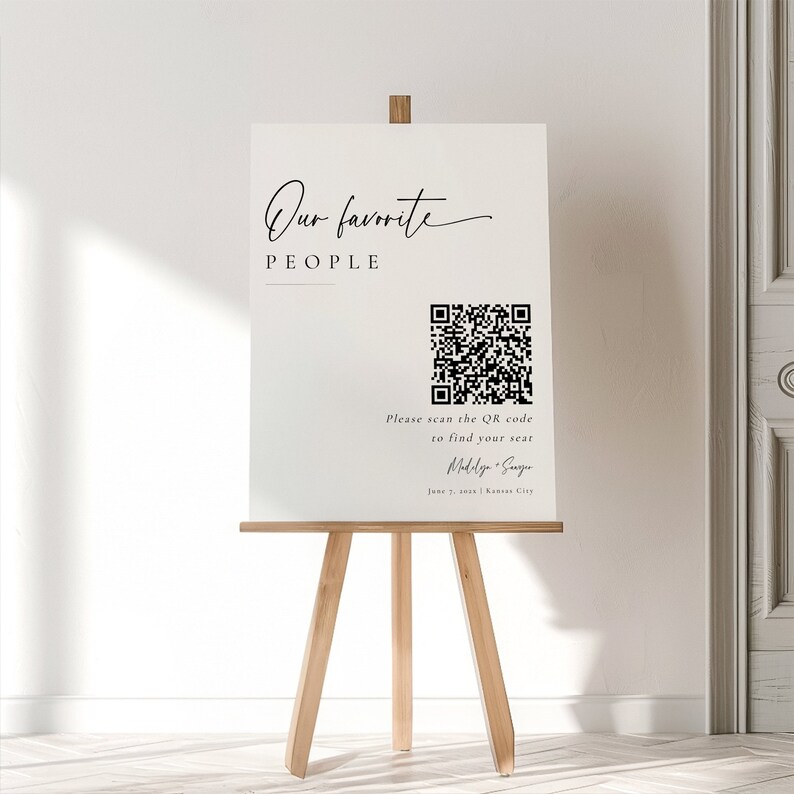 Seating Chart With QR Code, Digital Seating Chart, Our Favorite People ...