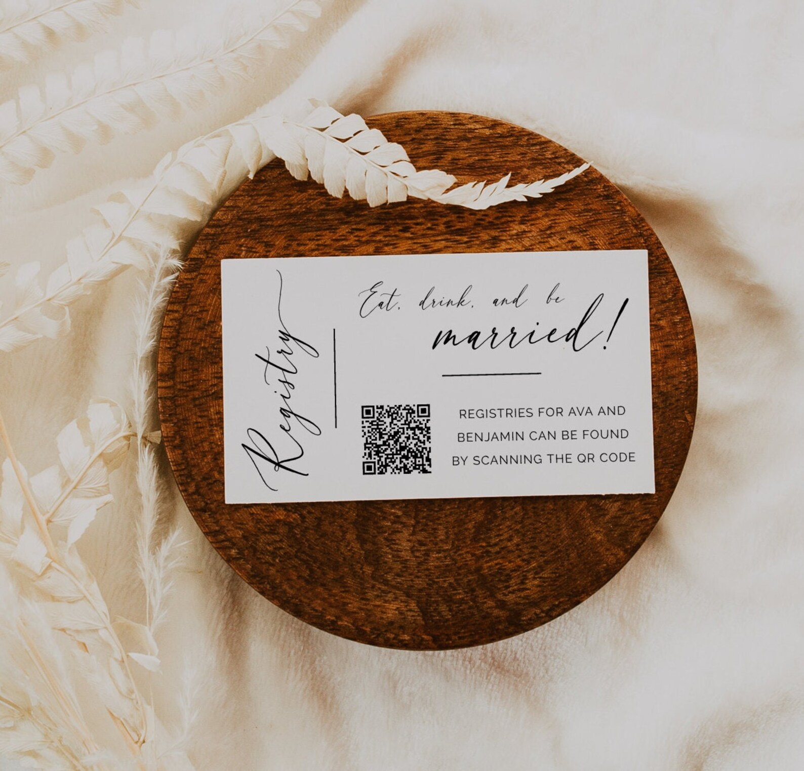 Digital Wedding Registry Card, Gift Registry Card Template, Registry ...