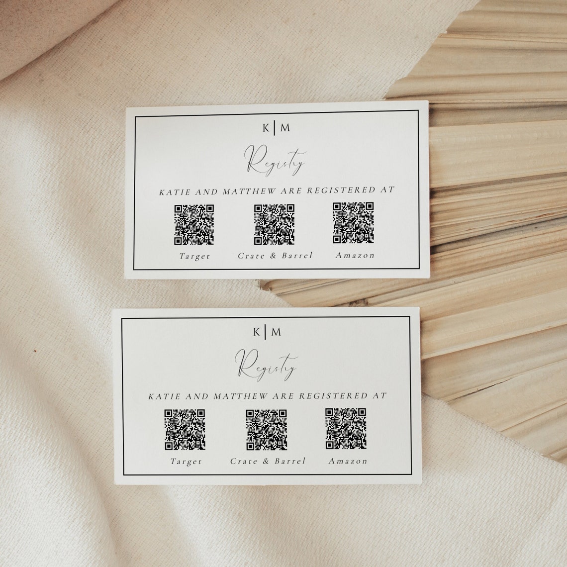 QR Code Gift Registry Card, Digital Wedding Registry Card, Invitation ...
