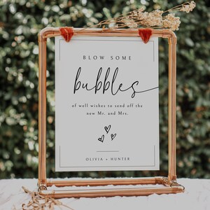 Bubbles Send-off Sign Printable, Newlywed Send off Sign, Wedding ...
