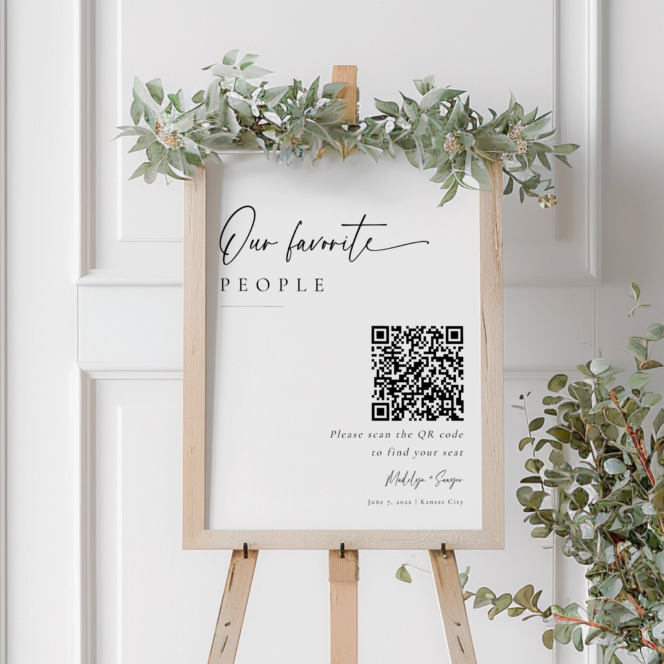 Seating Chart With QR Code, Digital Seating Chart, Our Favorite People ...