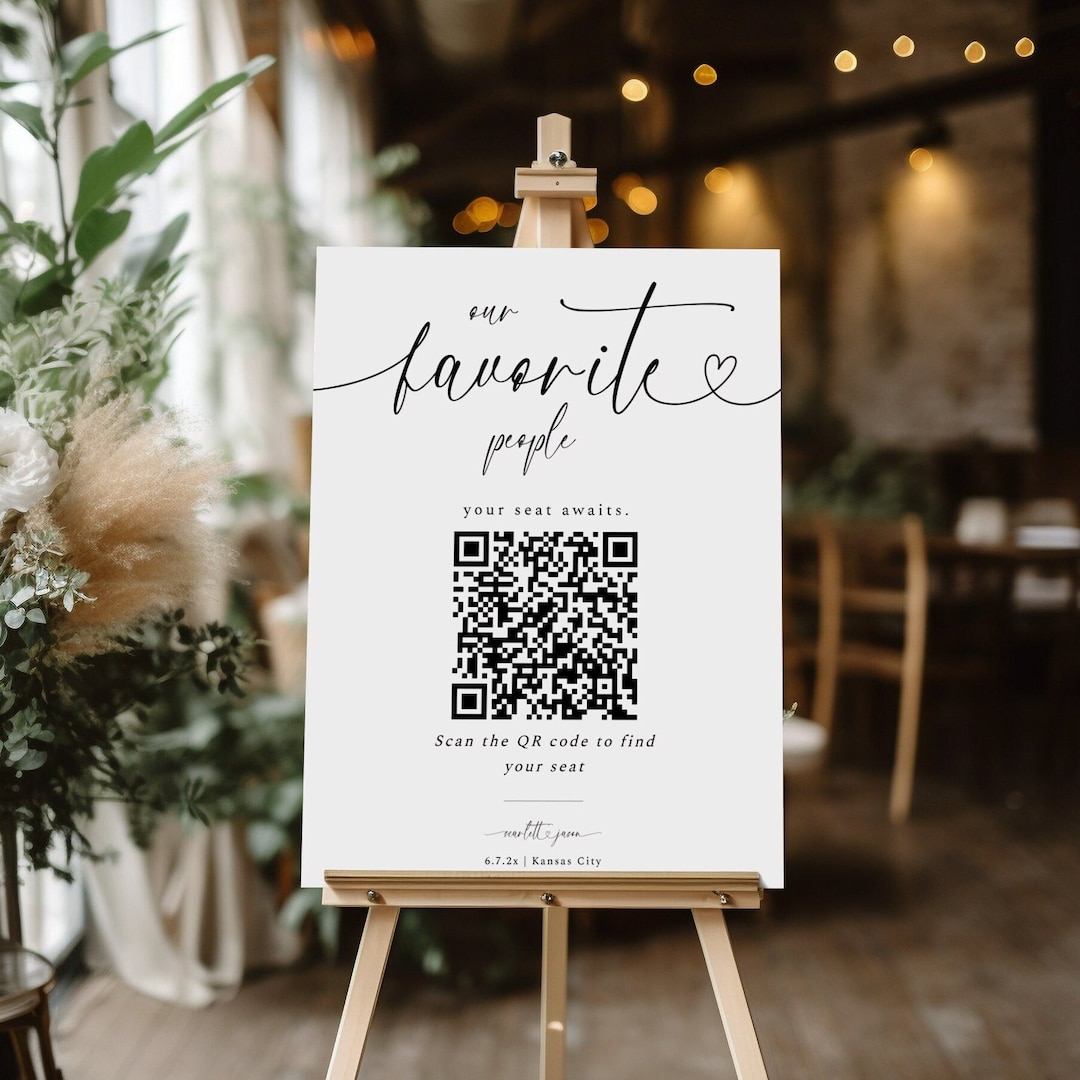 Our Favorite People Your Seat Awaits Seating Chart, QR Code Seating ...