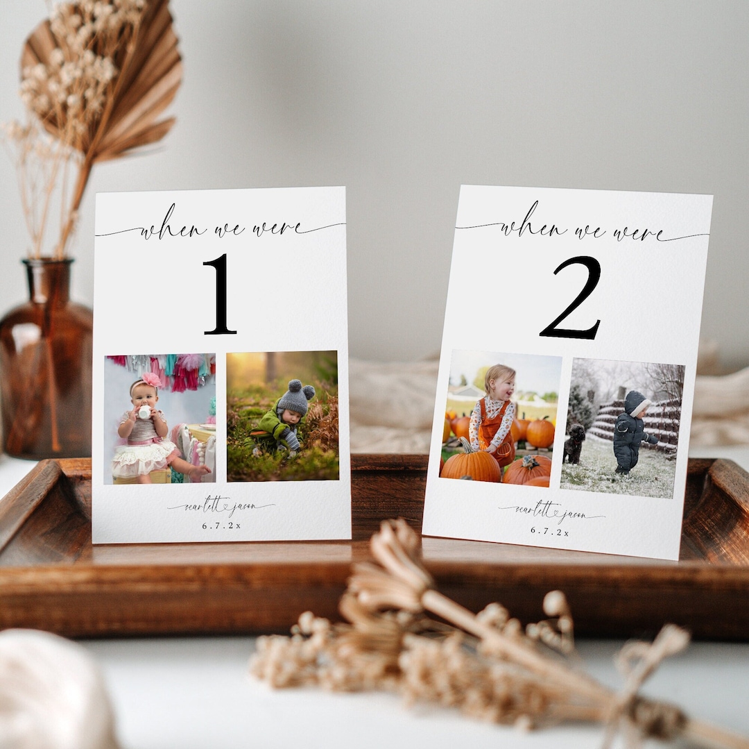 Table Numbers When We Were, Table Numbers Wedding Baby Photos, Table ...