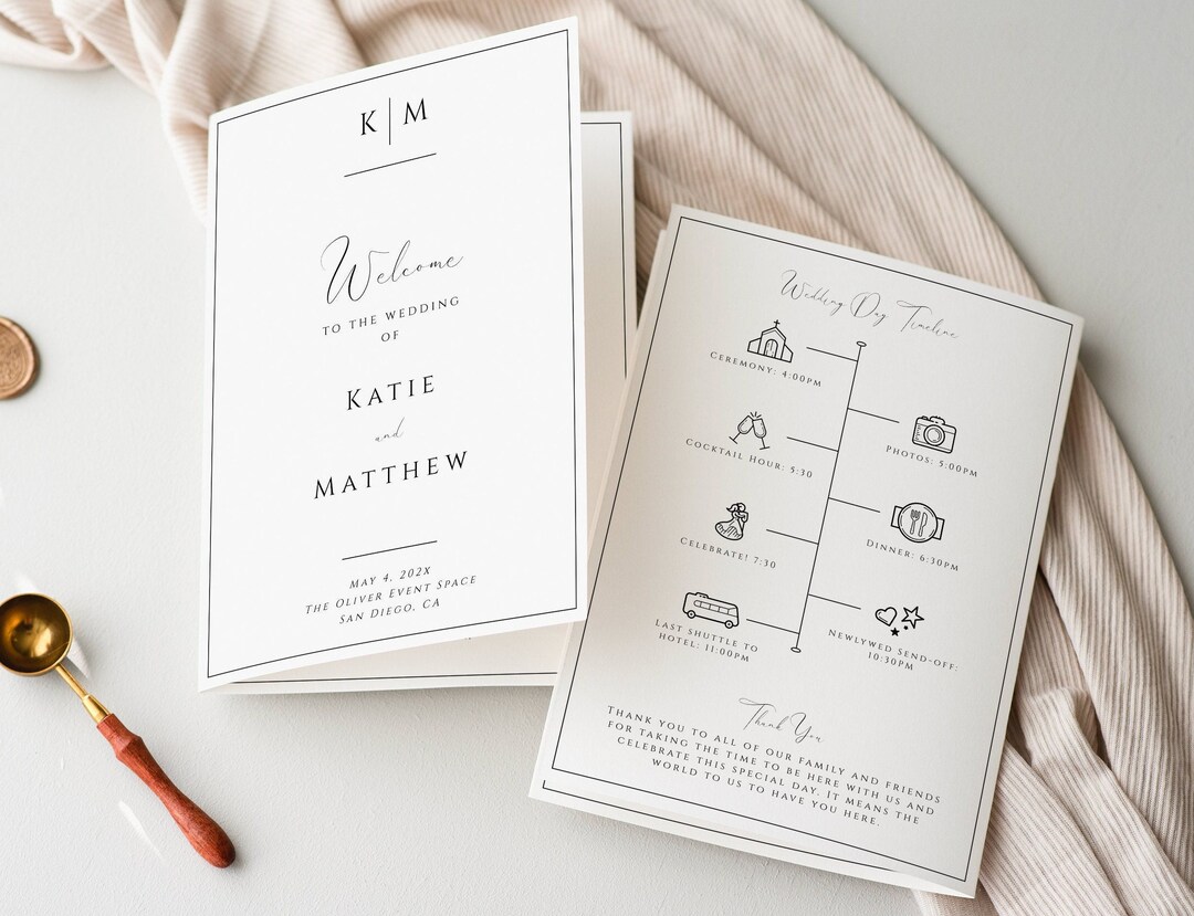 Religious Wedding Programs Template Foldable, Infographic Timeline ...