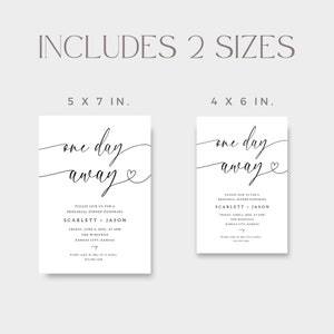 One Day Away Rehearsal Dinner Invitations, Wedding Rehearsal Invite ...