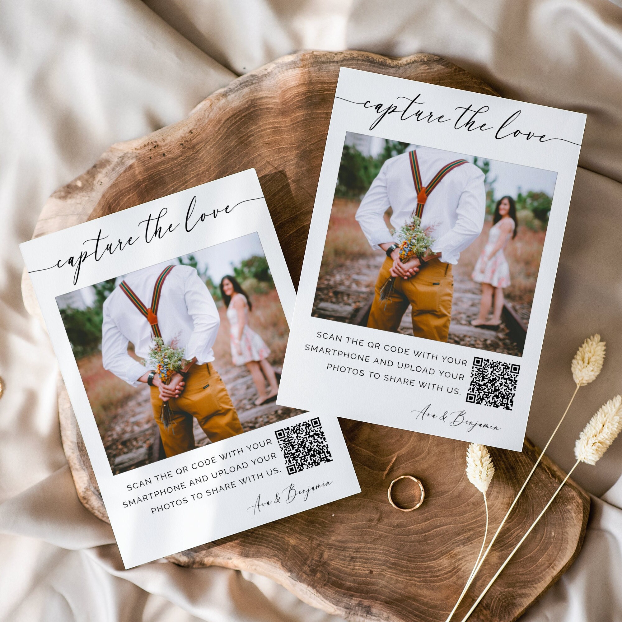 QR Code Photo Album Sign, Capture the Love Card, Share Your Shots ...