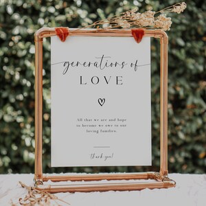 Generations of Love Wedding Sign, All That We Are and Hope to Be ...