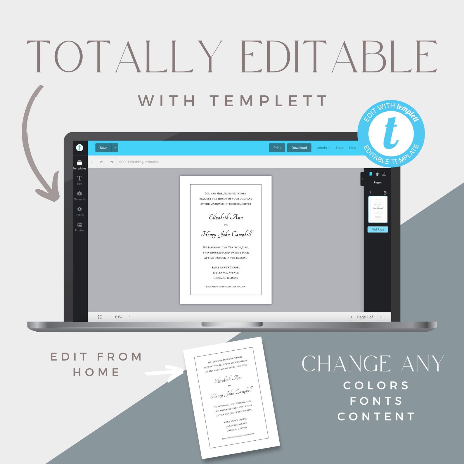 A Note on Gifts Wedding Invitation Enclosure Card Template, Honeymoon ...