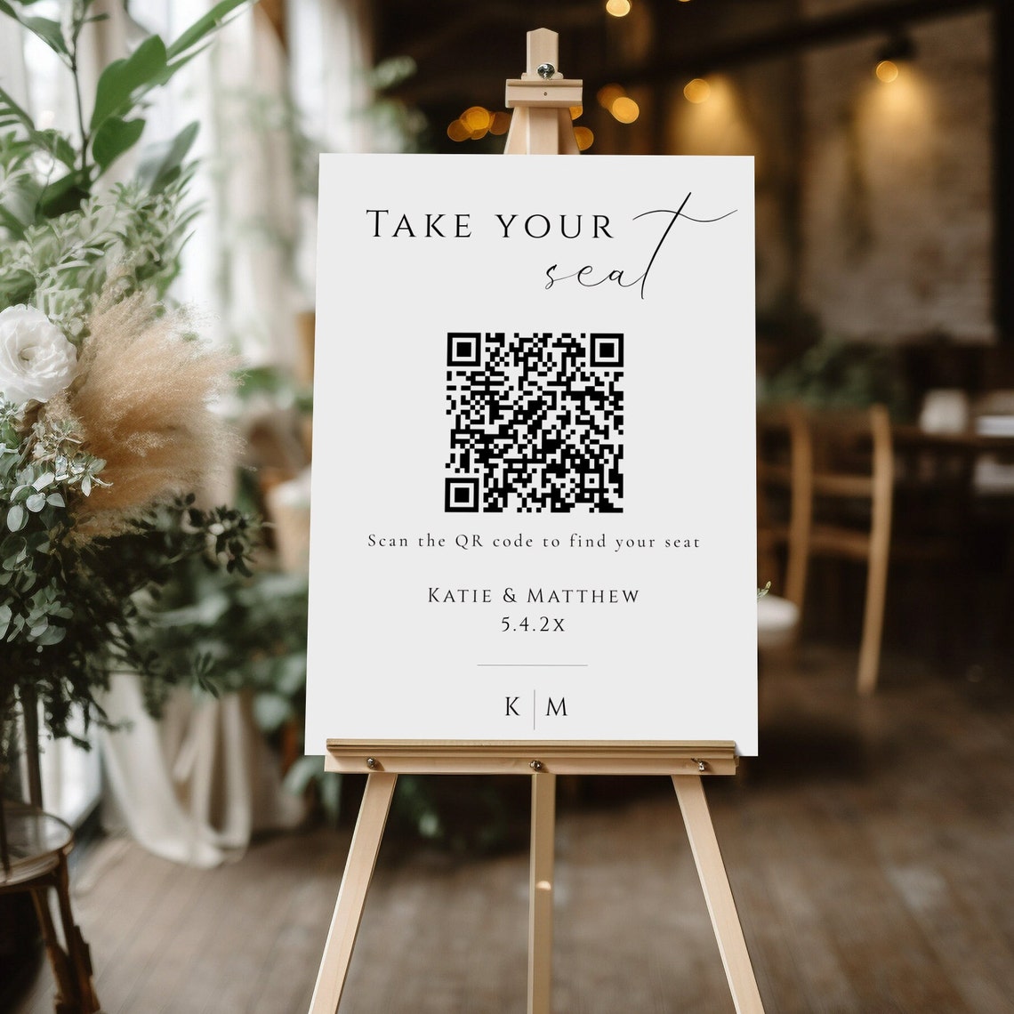 Seating Chart QR Code, QR Code Wedding Seating Chart, Take Your Seat ...