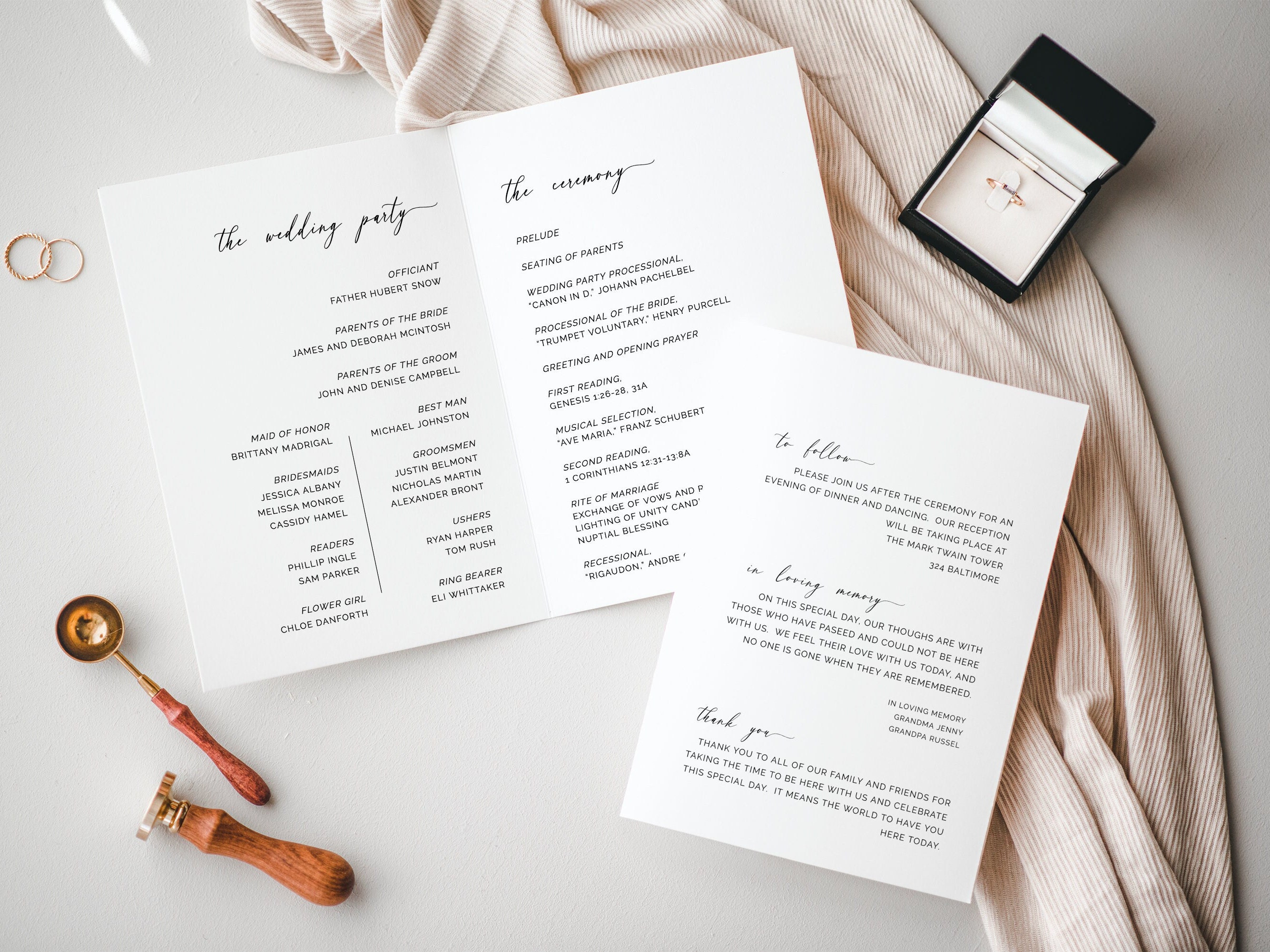 Church Wedding Program Template Instant Download, Wedding Program Bi ...