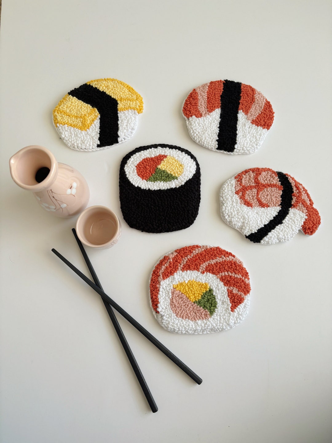 Sushi Needle Punch Coaster, Sushi Coaster, Gifts for Sushi Lovers ...