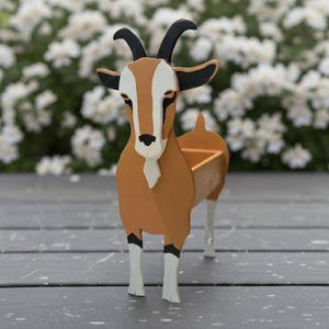 Custom Goat Planter – Handmade Wooden Pet Memorial, Garden Décor, Gift ...