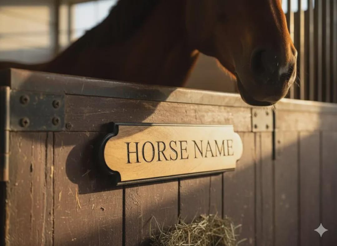 Custom Horse Stall Name Plate – Personalized Wooden Barn Sign, Engraved ...