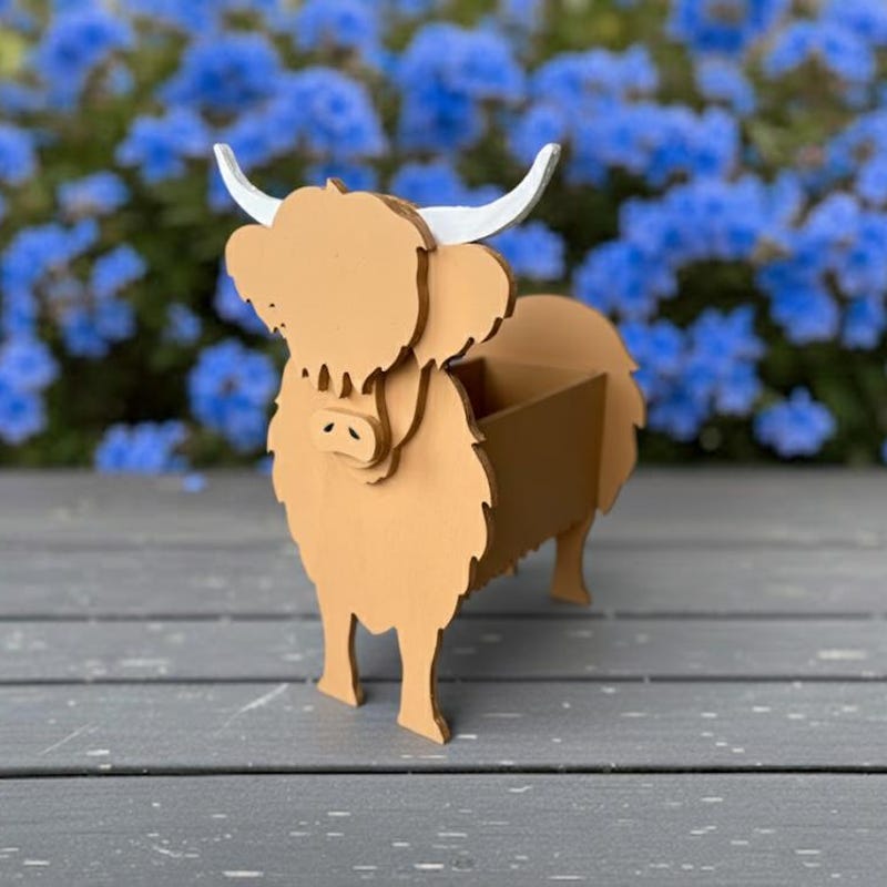 Wooden Cow Planter - Etsy