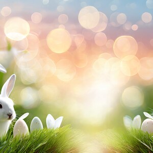 Digital Easter Background, Easter Scene, Easter Bunny, Easter Baby ...
