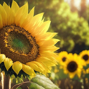 Sunflower Field Digital Background, Wall Art. Summer, Sunflowers ...