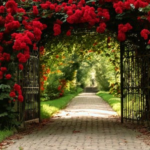 Rose Garden Digital Backdrops,wall Art, Photoshop Files, Arches, Gazebo ...