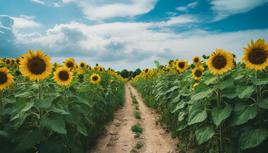 Sunflower Field Digital Background, Summer, Sunflowers, 8 Photoshop ...