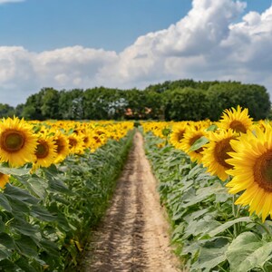 Sunflower Field Digital Background, Wall Art. Summer, Sunflowers ...