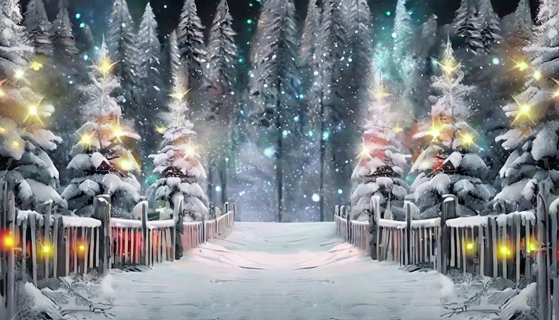 8 Winter Scenes, Wall Art, Christmas Background, Whimsical Winter ...