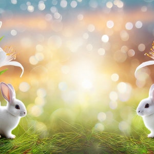Digital Easter Background, Easter Scene, Easter Bunny, Easter Baby ...