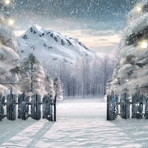 8 Winter Scenes, Wall Art, Christmas Background, Whimsical Winter ...