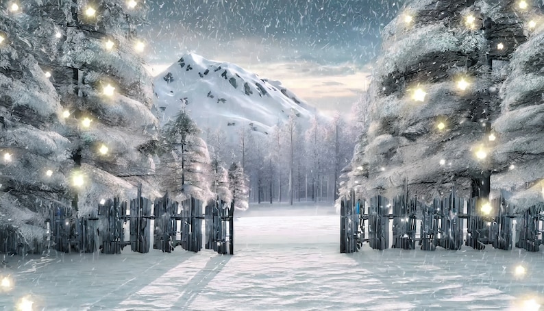 8 Winter Scenes, Snowy Christmas Background, Whimsical Winter ...