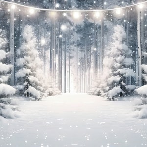 8 Winter Scenes, Wall Art, Christmas Background, Whimsical Winter ...