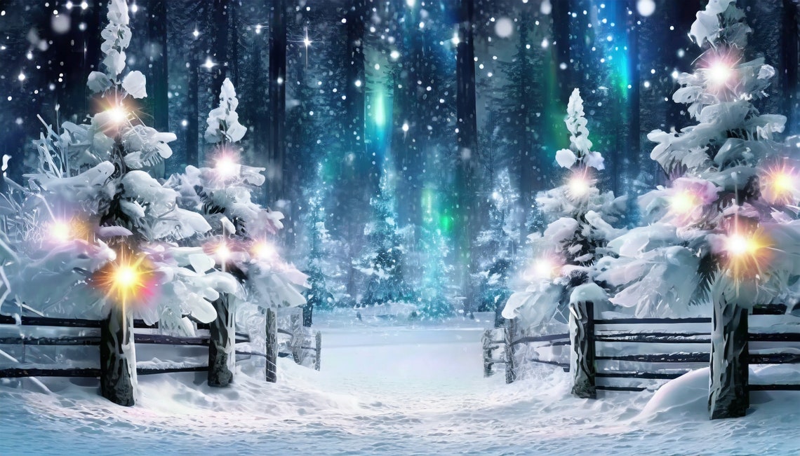 8 Winter Scenes, Wall Art, Christmas Background, Whimsical Winter ...
