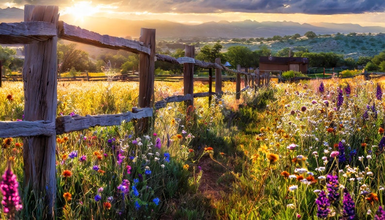 10 Rustic Ranch Fence Backgrounds, Wall Art, Digital Backdrop ...