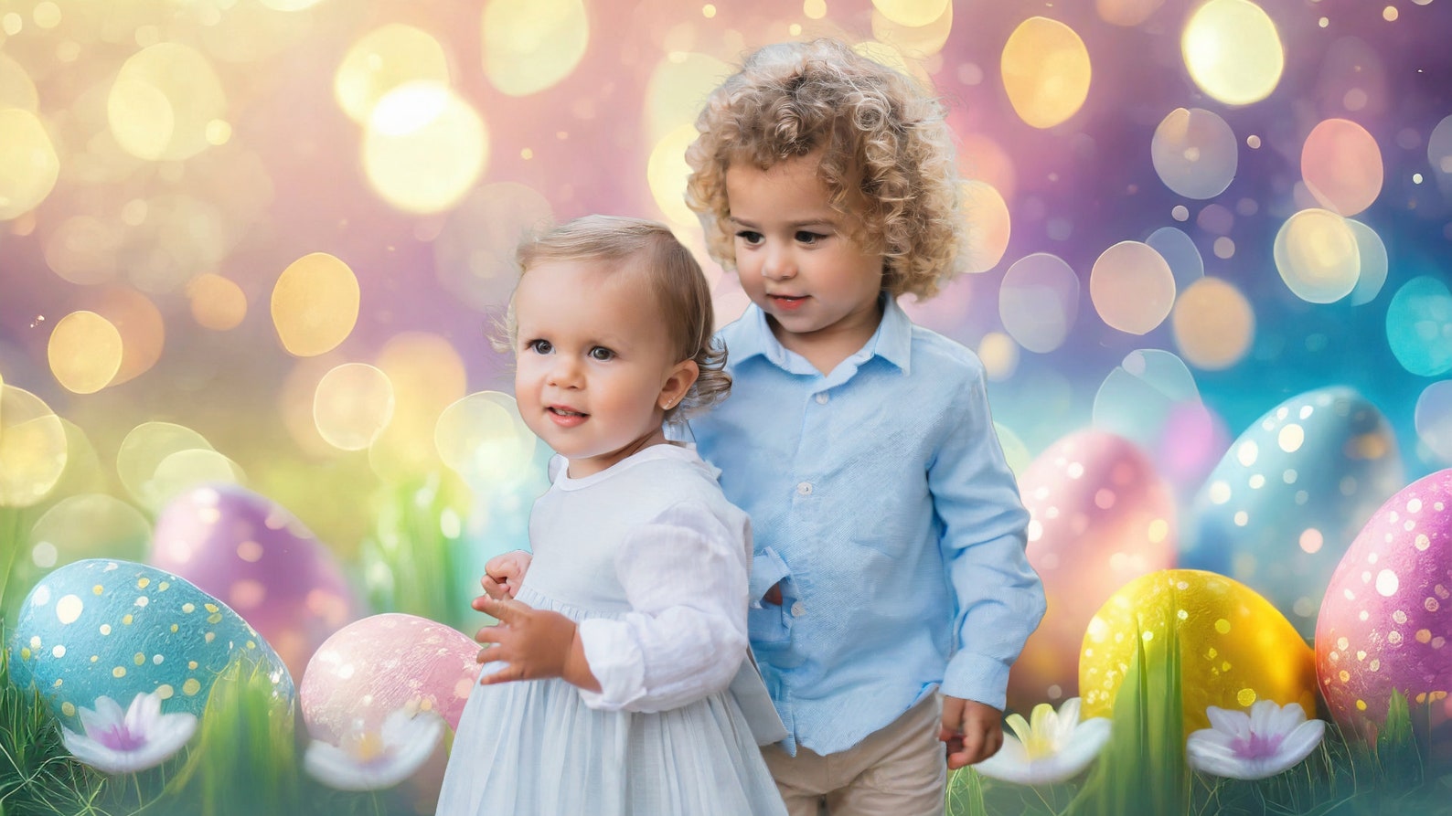 Digital Easter Background, Easter Scene, Easter Bunny, Easter Baby ...