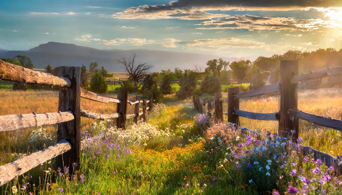 10 Rustic Ranch Fence Digital Background, Digital Backdrop, Rustic ...