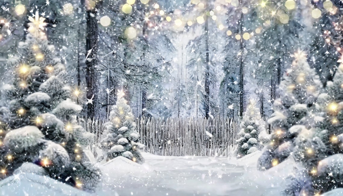 8 Winter Scenes, Wall Art, Christmas Background, Whimsical Winter ...