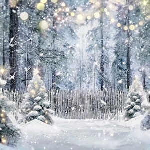 8 Winter Scenes, Wall Art, Christmas Background, Whimsical Winter ...