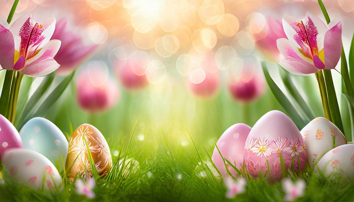 Digital Easter Background, Easter Scene, Easter Bunny, Easter Baby ...