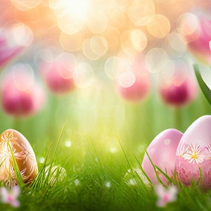Digital Easter Background, Easter Scene, Bunny, Baby Chicks, Photoshop ...