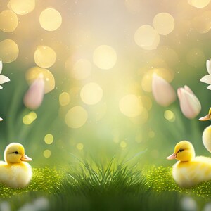 Digital Easter Background, Easter Scene, Bunny, Baby Chicks, Photoshop ...