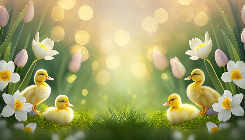 Digital Easter Background, Easter Scene, Easter Bunny, Easter Baby ...