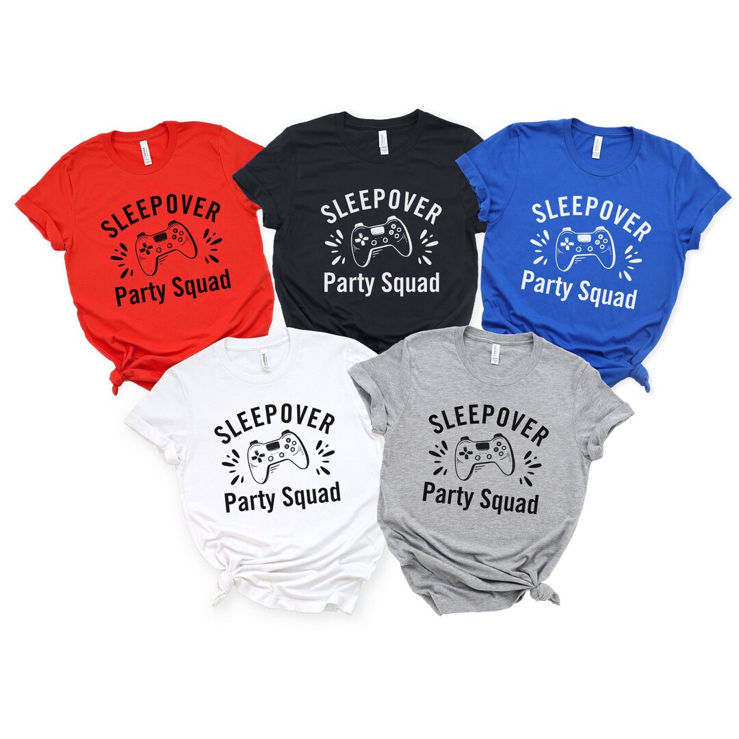 Sleepover Party Squad Shirt for Boys Slumber Party Shirt, Gamers ...