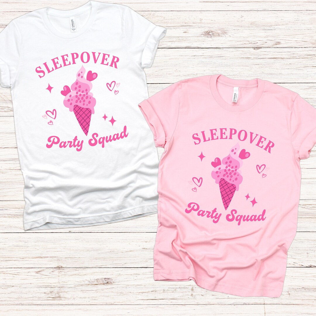 Ice Cream Sleepover Party Squad Shirt for Girls, Summer Slumber Party ...