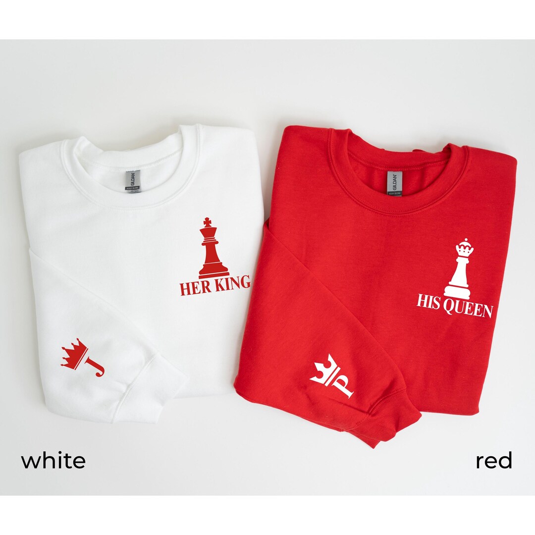 Personalized Couple Matching Shirt, Chess Her King His Queen Couples ...