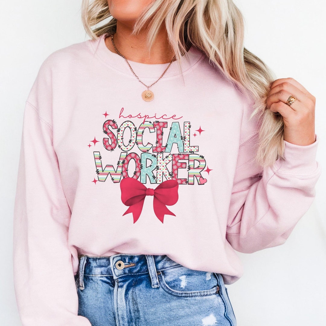 Hospice Social Worker Shirt, Coquette Style Gift for Hospice Crew ...