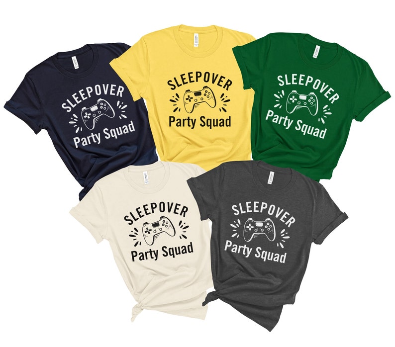 Sleepover Party Squad Shirt for Boys Slumber Party Shirt, Gamers ...