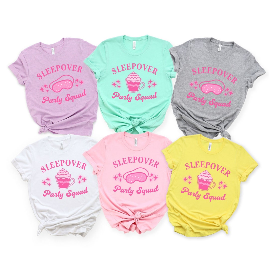 Coquette Sleepover Party Squad Shirt for Girls, Slumber Party Shirt ...