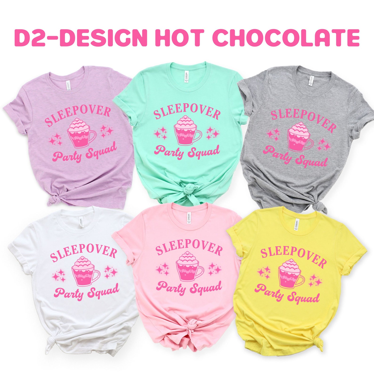 Coquette Style Sleepover Party Squad Shirt for Girls, Slumber Party ...