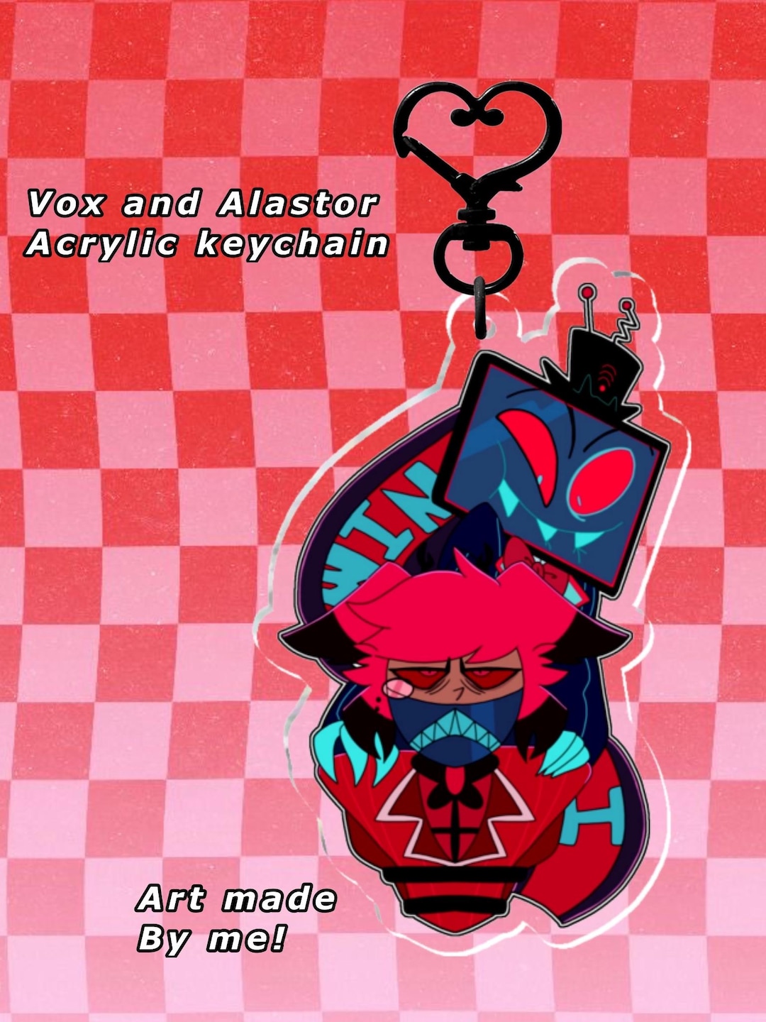 Hazbin Hotel- I WIN Vox and Alastor Acrylic Keychain - Etsy