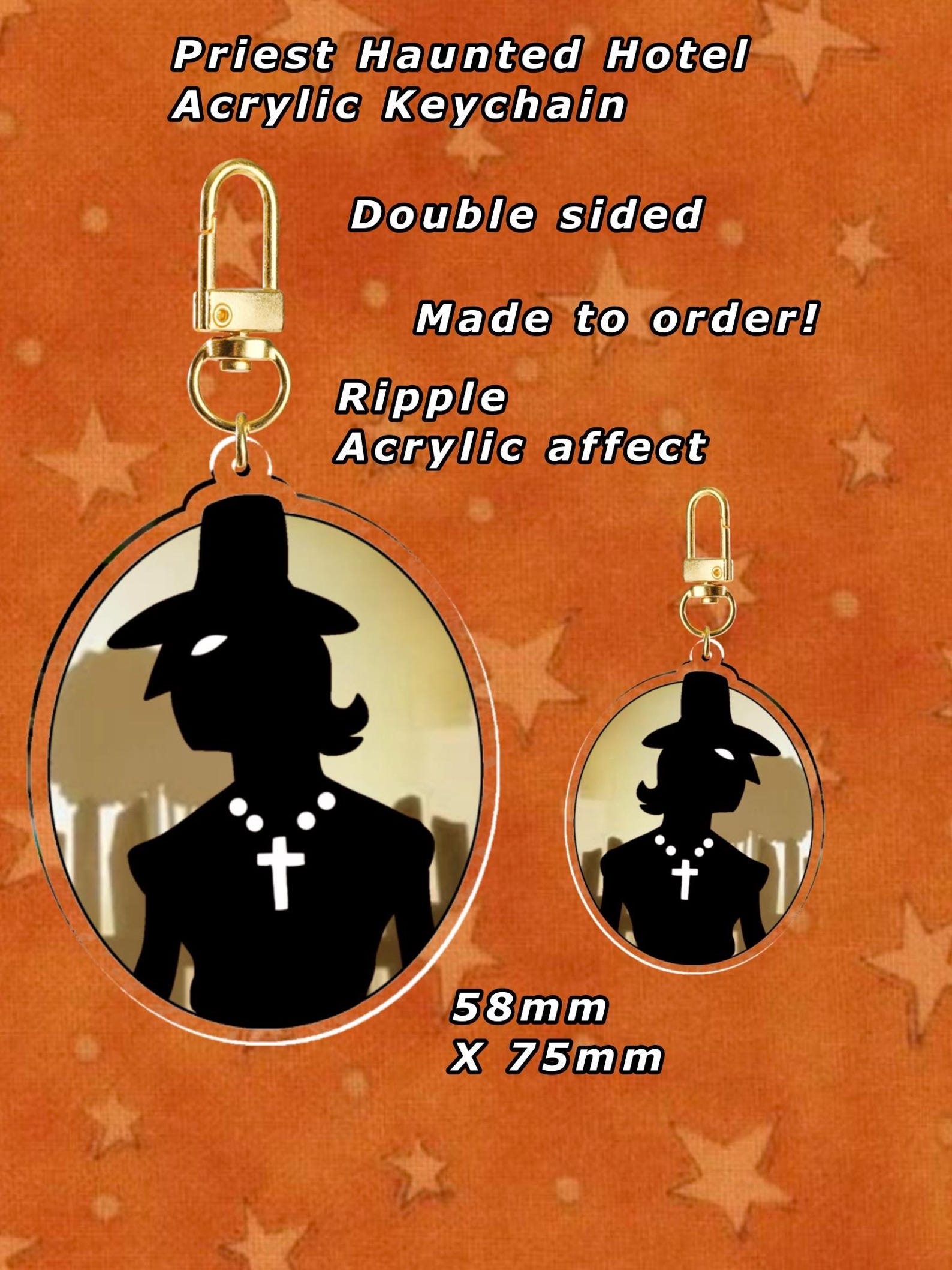 Priest Haunted Hotel Keychain- Made to Order - Etsy